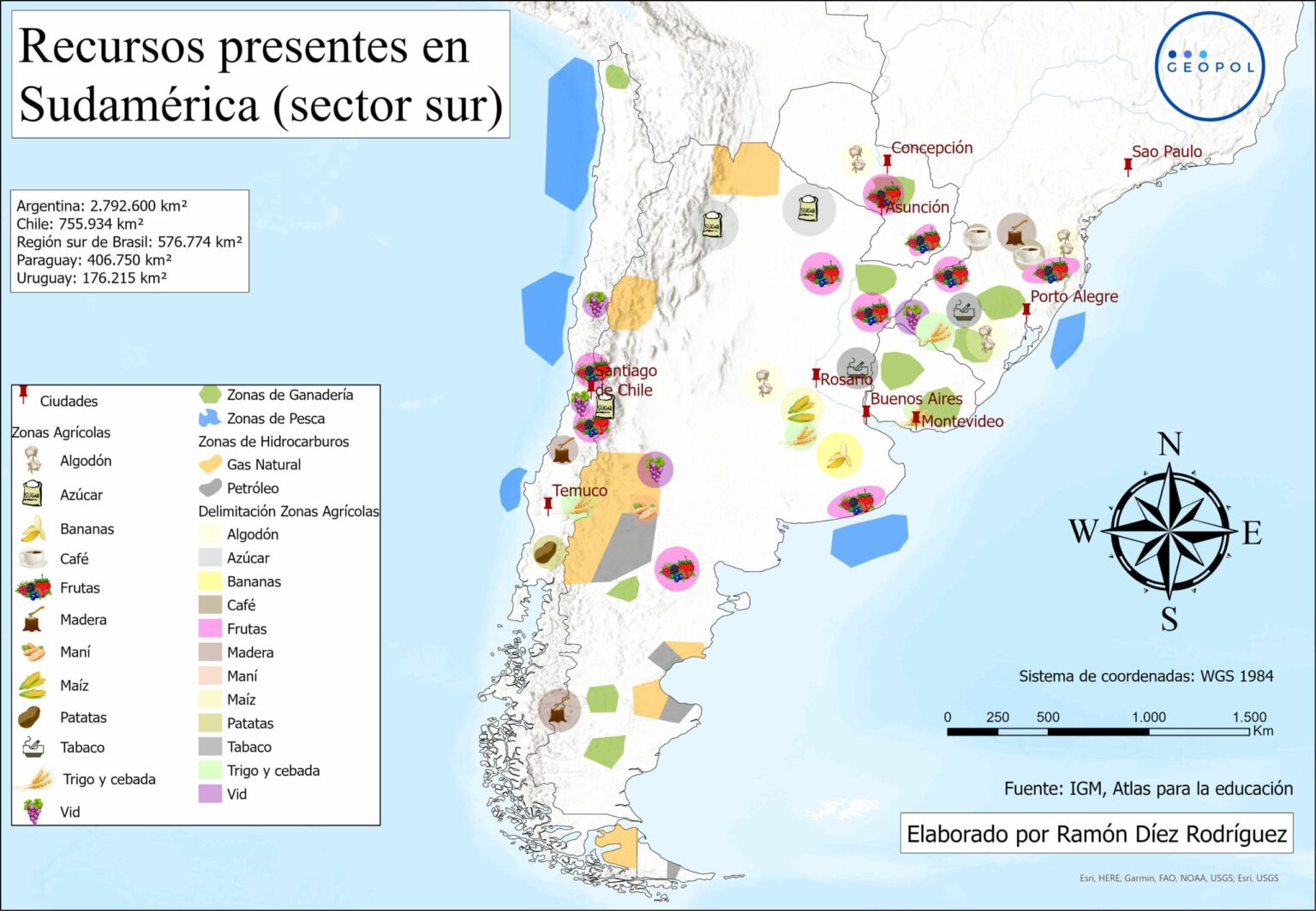 MAPA DE RECURSOS ESTRATÉGICOS DEL CONO SUR AMERICANO - Geopol 21